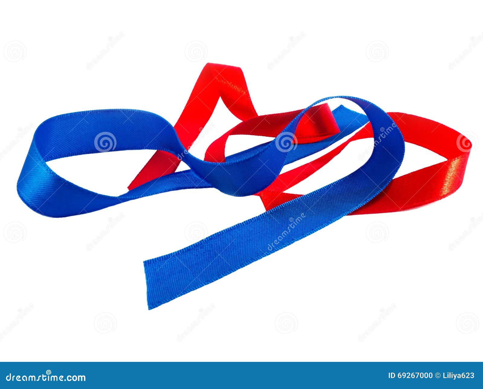 Shiny Satin Blue and Red Ribbons Stock Photo - Image of wave, objects ...
