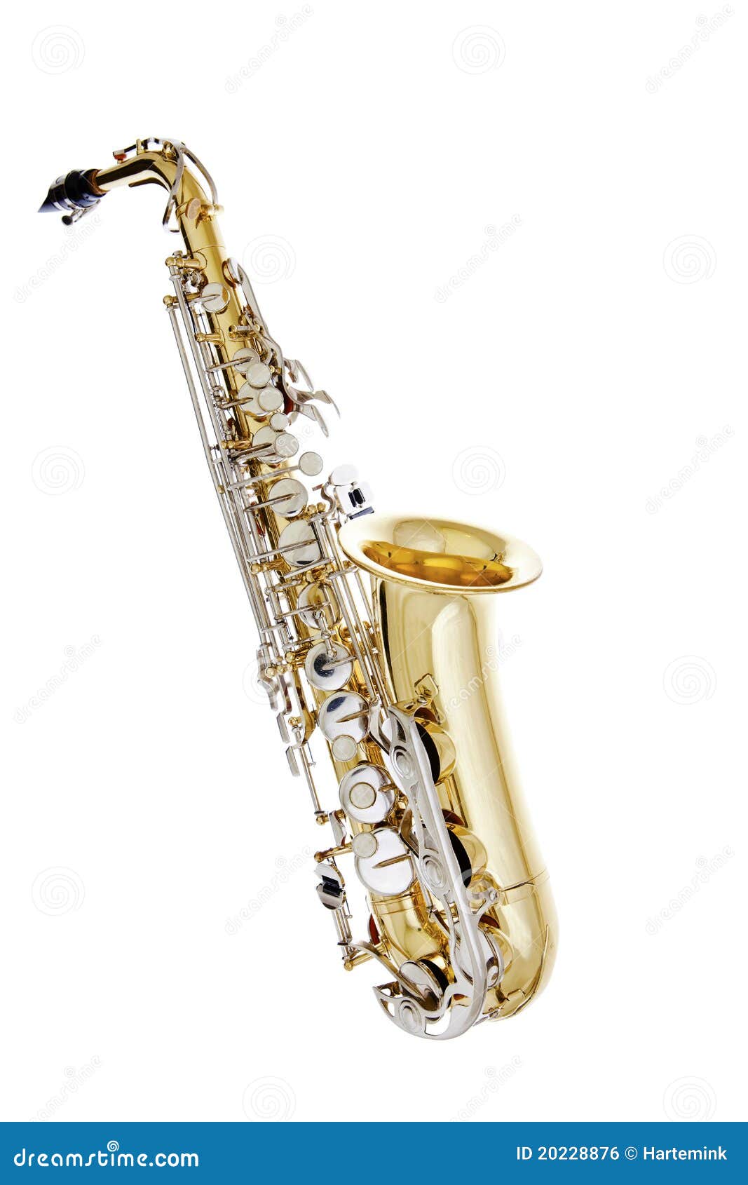 Shiny Saxophone Isolated on White Background Stock Photo - Image of ...
