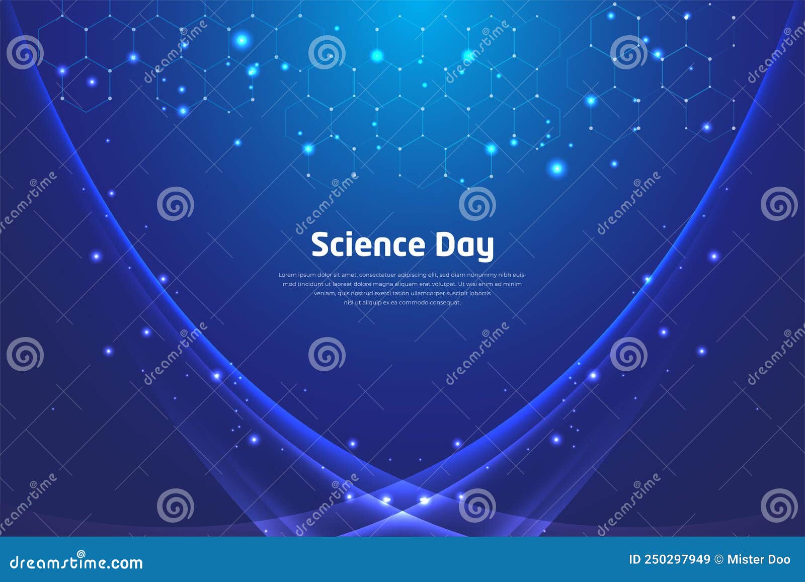 Shiny Science Day Design Background Vector. Blue Gradient Science Day ...