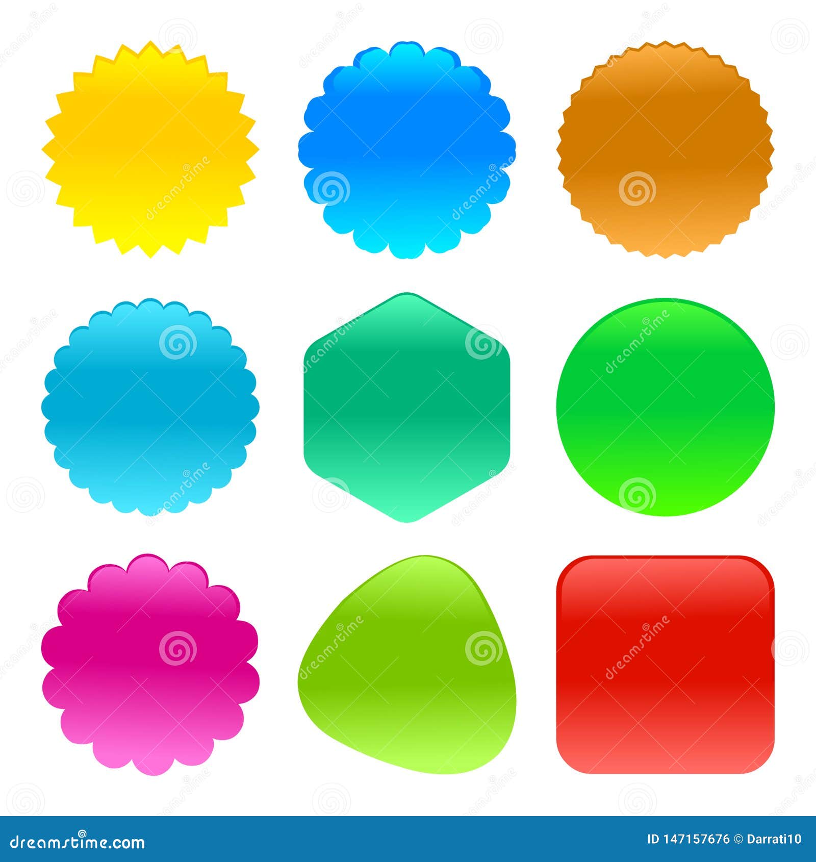 Shiny Shapes Web Buttons Vector Illustration Stock Vector ...