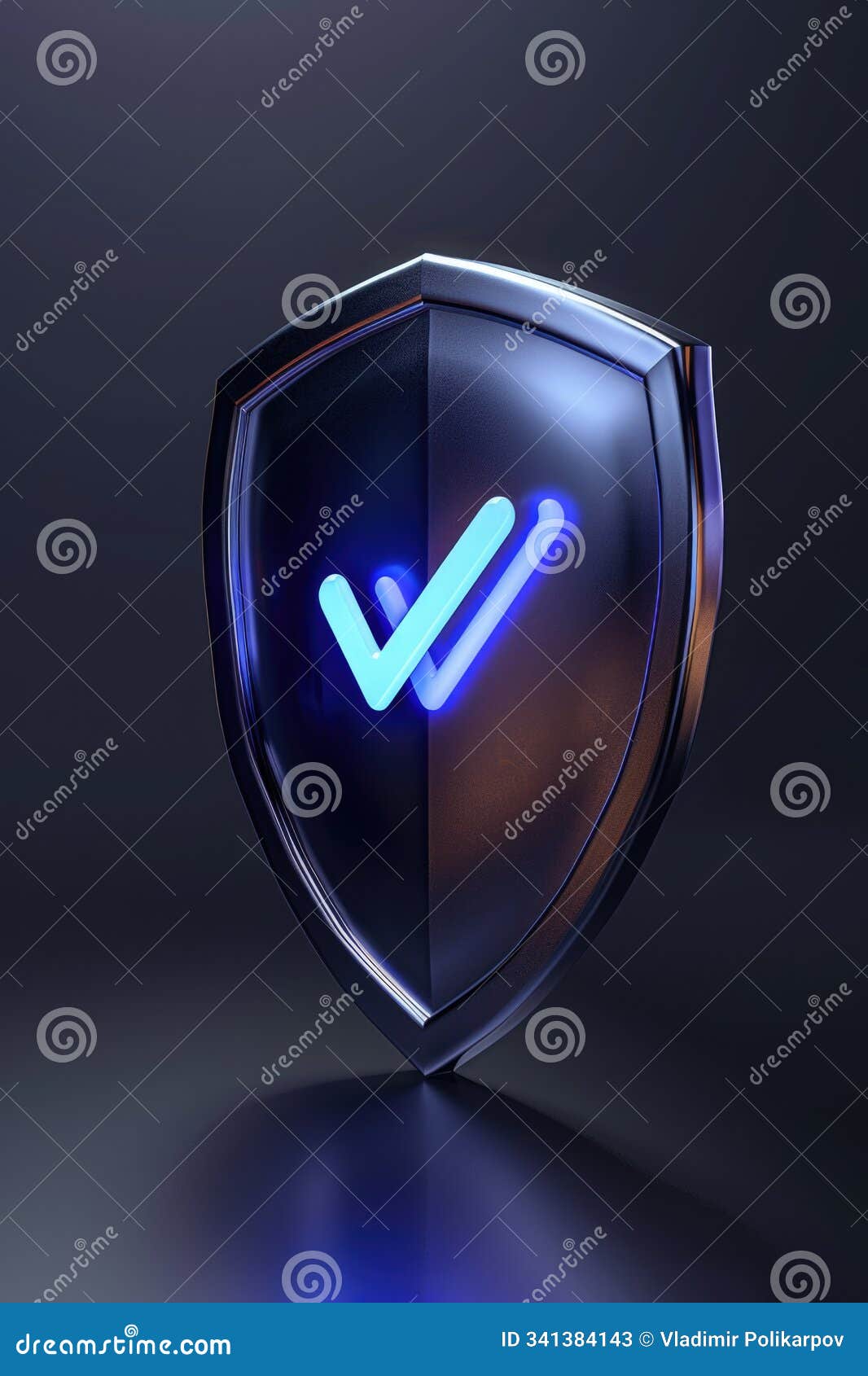 A Shiny Shield with a Glowing V Symbol Stock Image - Image of medieval ...