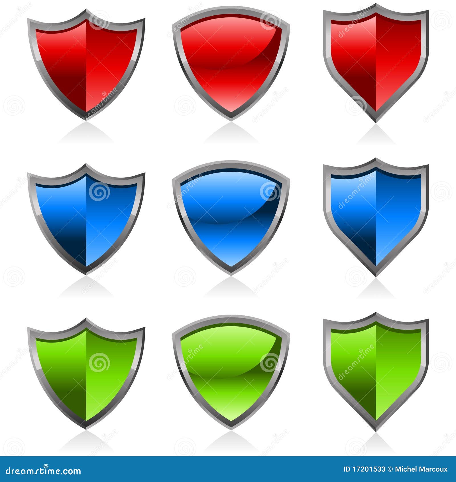 Shiny shields stock vector. Illustration of decoration - 17201533