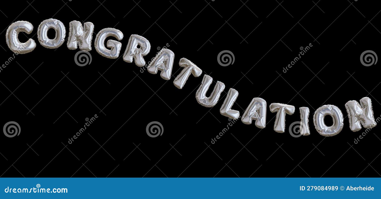 Shiny Silver Balloon Letters with the Word Congratulation on a Black ...