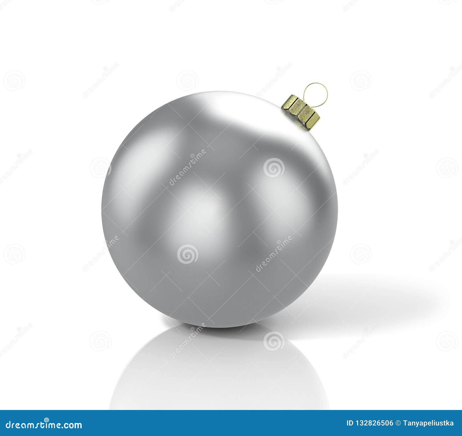Shiny Silver Christmas Ball. 3D Illustration Stock Illustration ...