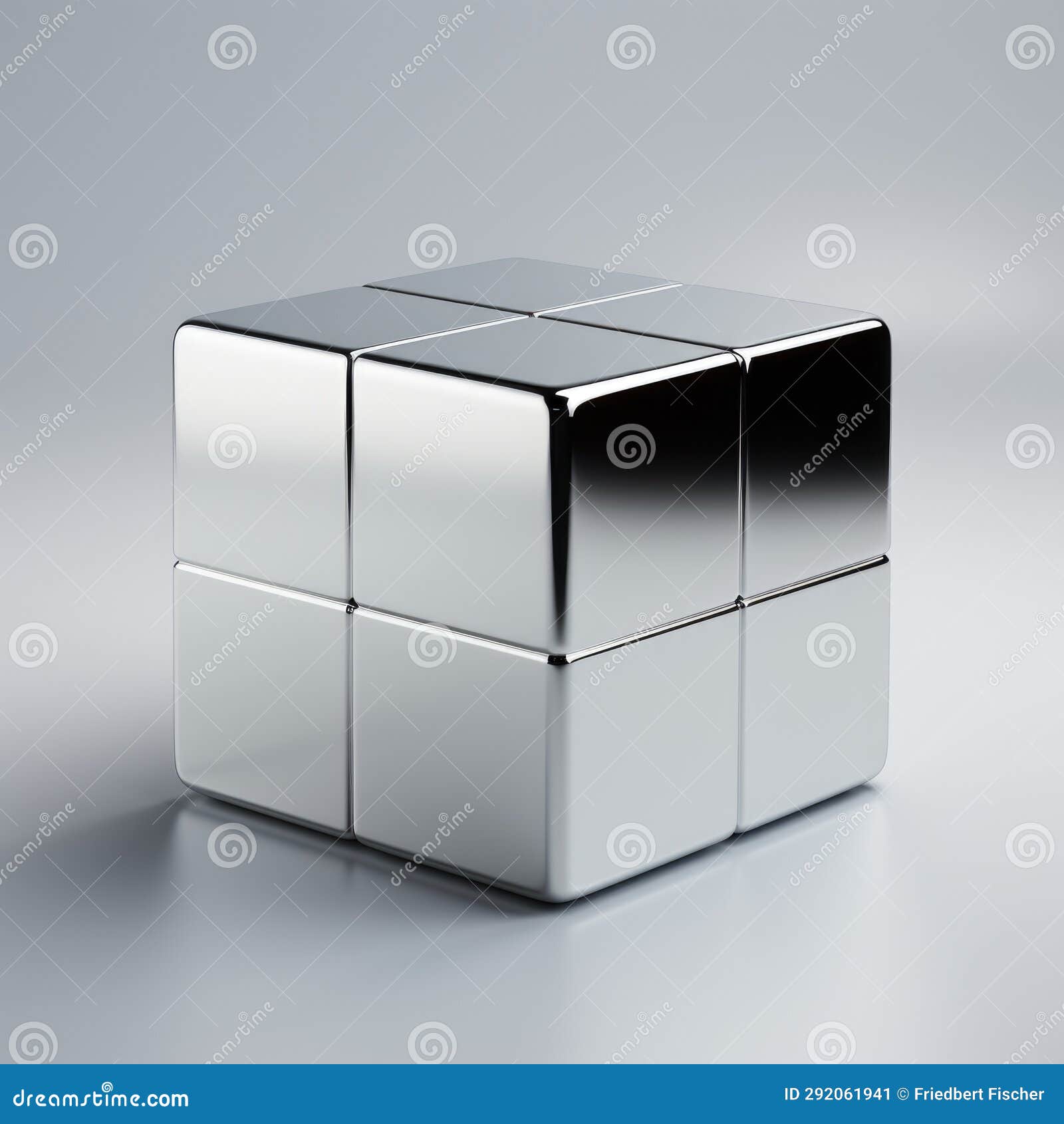 A Shiny Silver Cube Sitting on Top of a Table. Stock Illustration ...