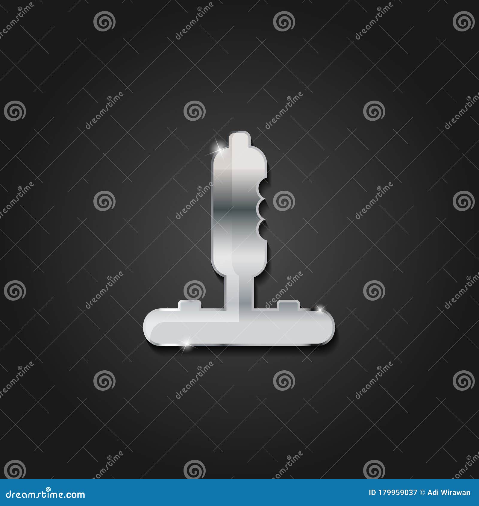 Shiny Silver Game Console Icon Metallic Symbol Stock Vector ...