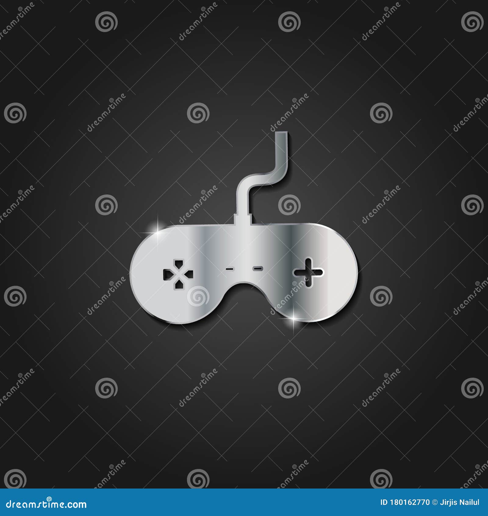 Shiny Silver Game Console Icon Metallic Symbol Logo Stock Vector ...