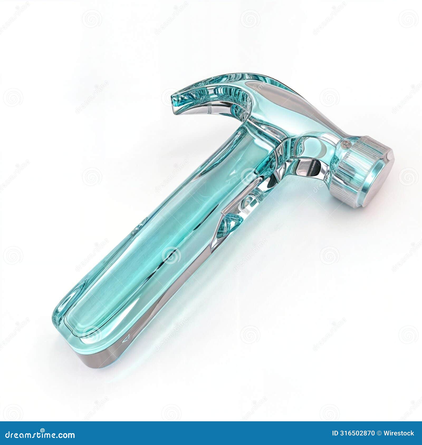 Shiny Silver Hammer on a White Background, AI-generated. Stock ...