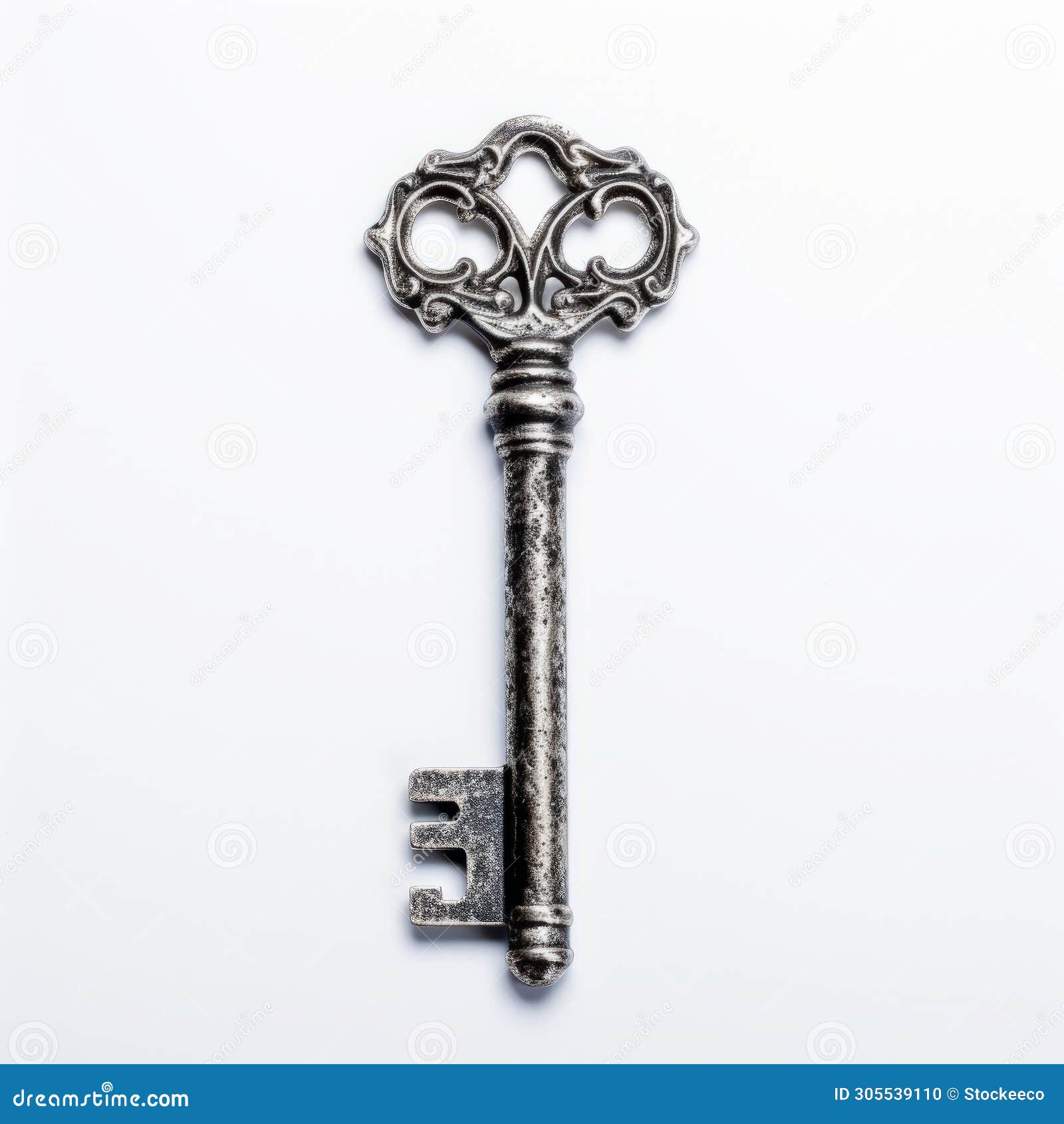 Shiny Silver Key on White Surface - Unique Textured Artwork Stock ...