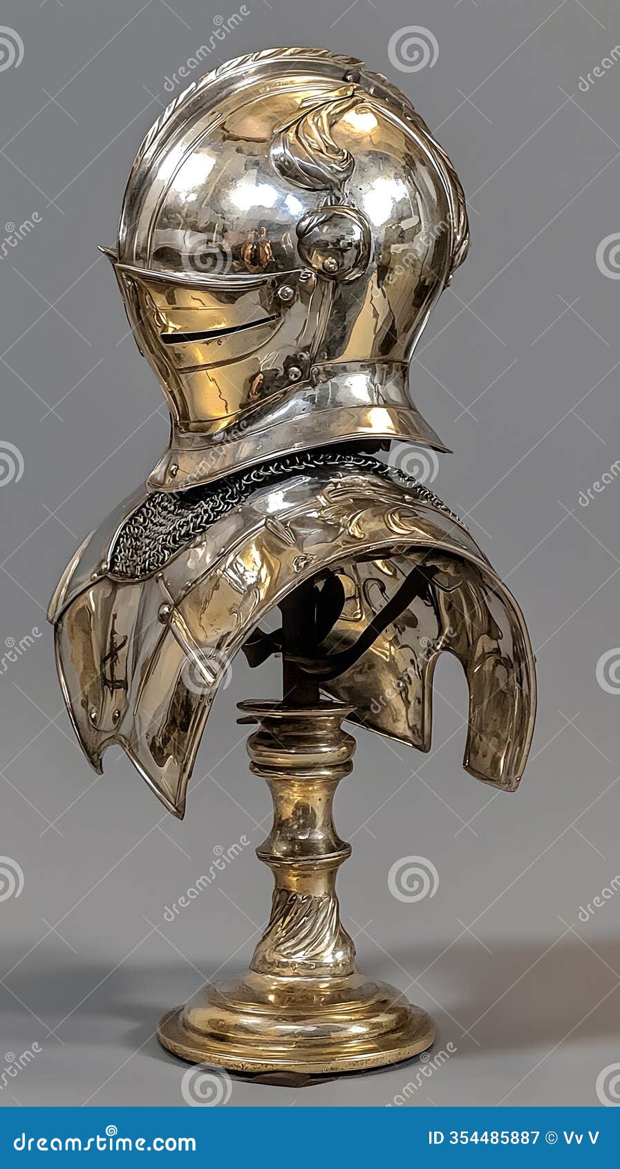 Shiny Silver Knight S Armor Display Piece Stock Illustration ...