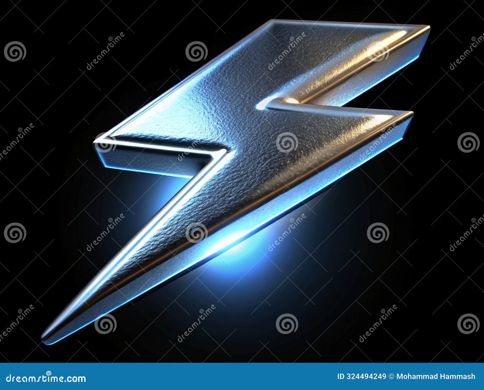 Silver Lightning Bolt Icons Collection. Gold Foil Texture. Flash Symbol ...