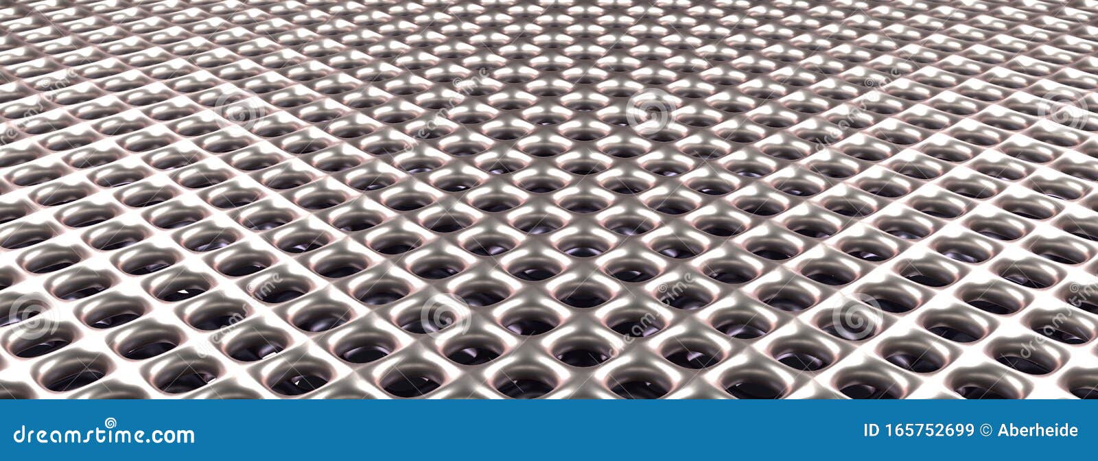 Shiny Silver Metal Grid Background, 3d Rendering Stock Illustration ...