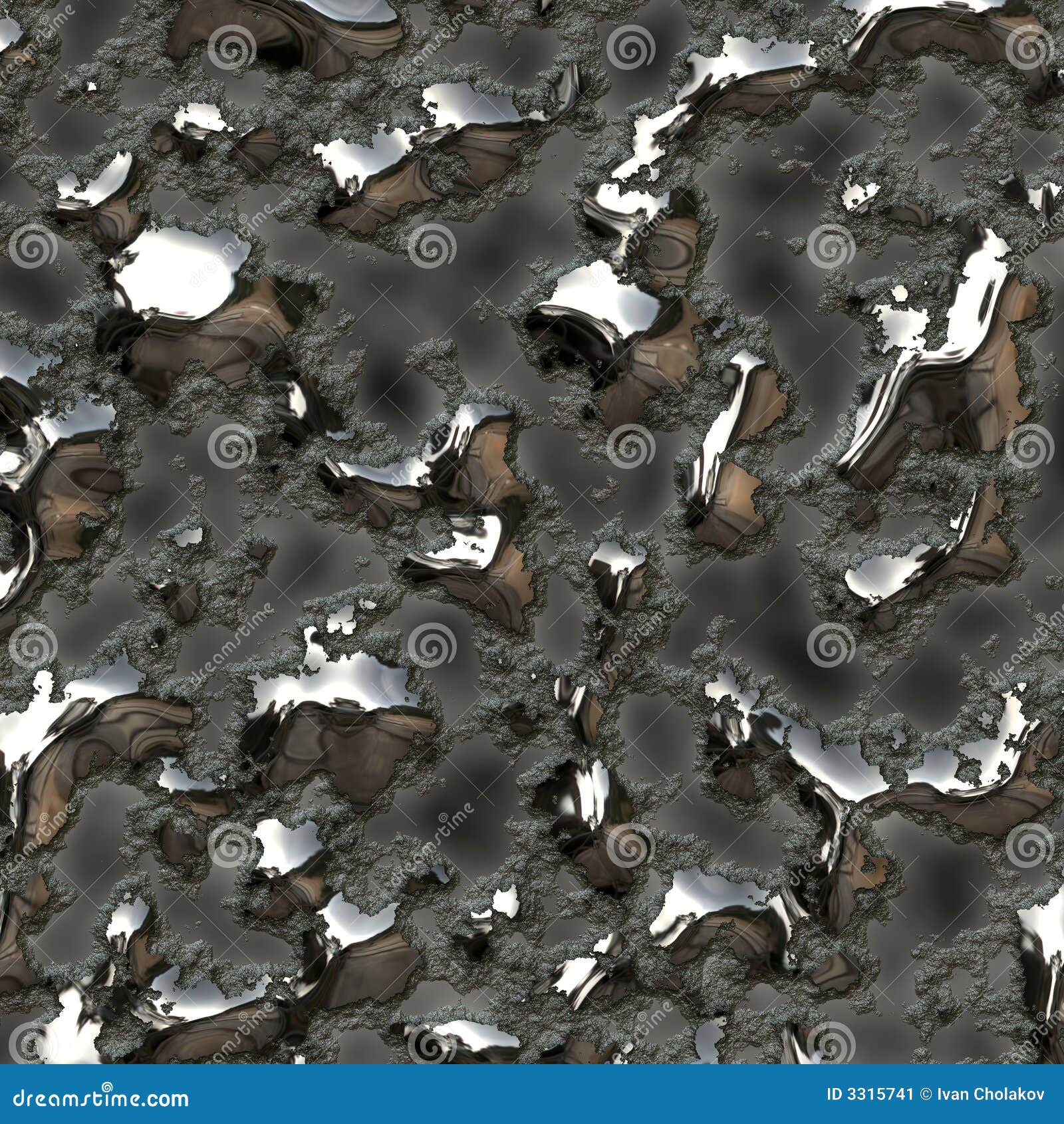 Shiny silver mineral ore stock illustration. Illustration of silver ...