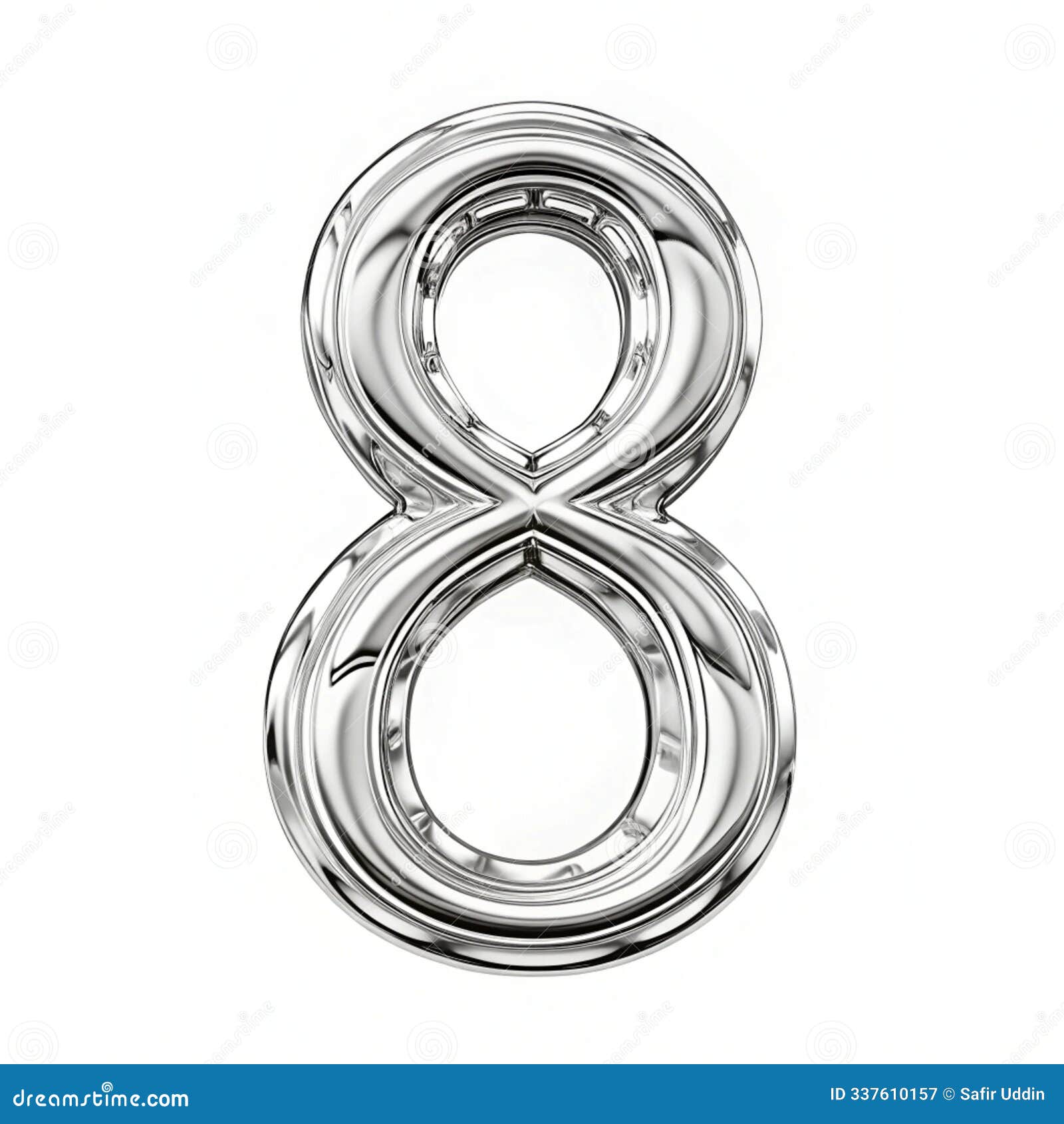 Shiny silver number 8 stock illustration. Illustration of emblem ...
