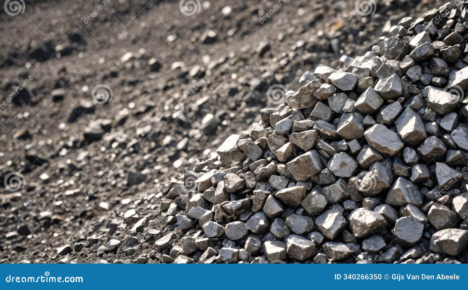 Shiny Silver Ore Heap a CloseUp Snapshot of Mining Minerals Stock ...