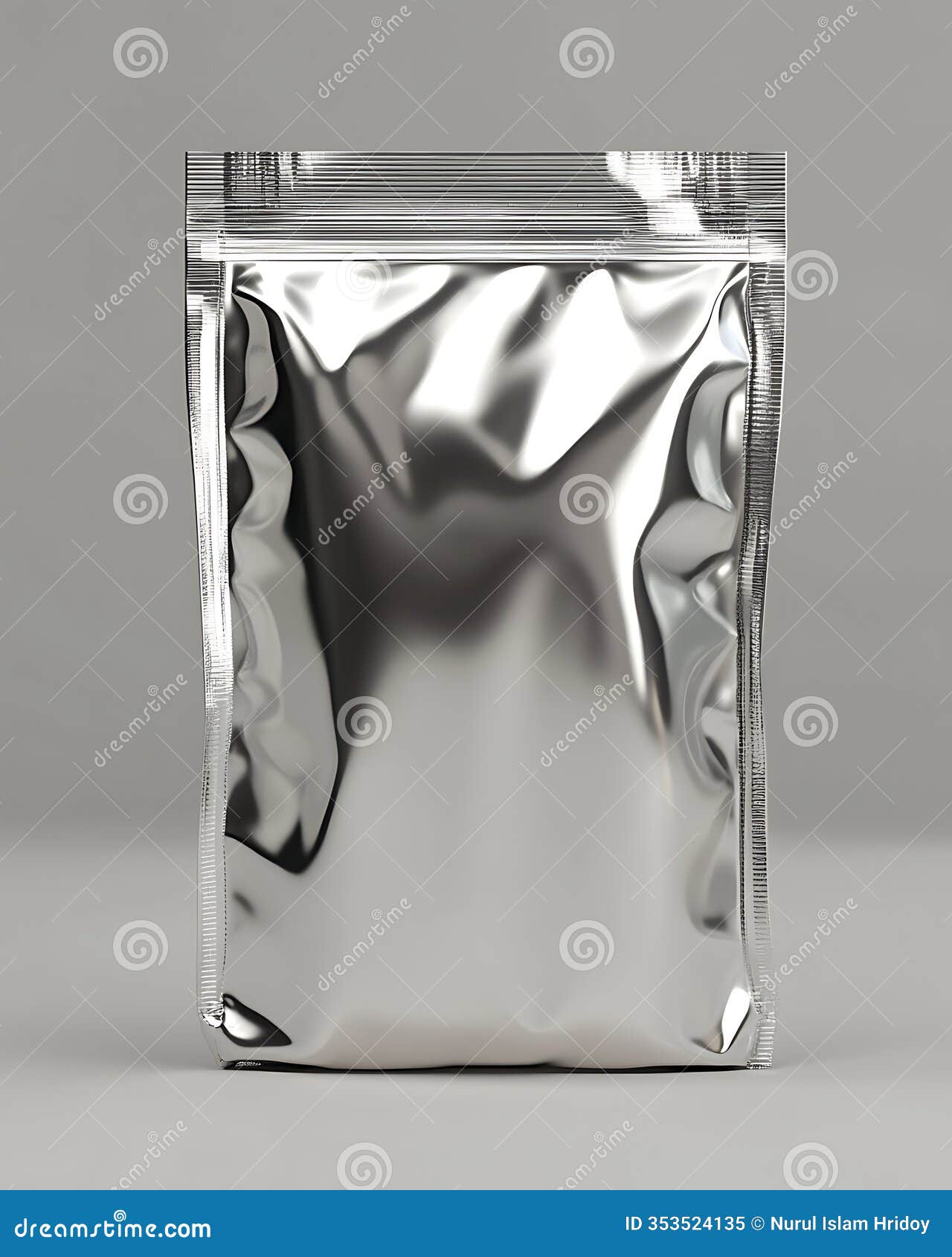 Shiny Silver Pouch for Modern Product Packaging Solution Stock ...