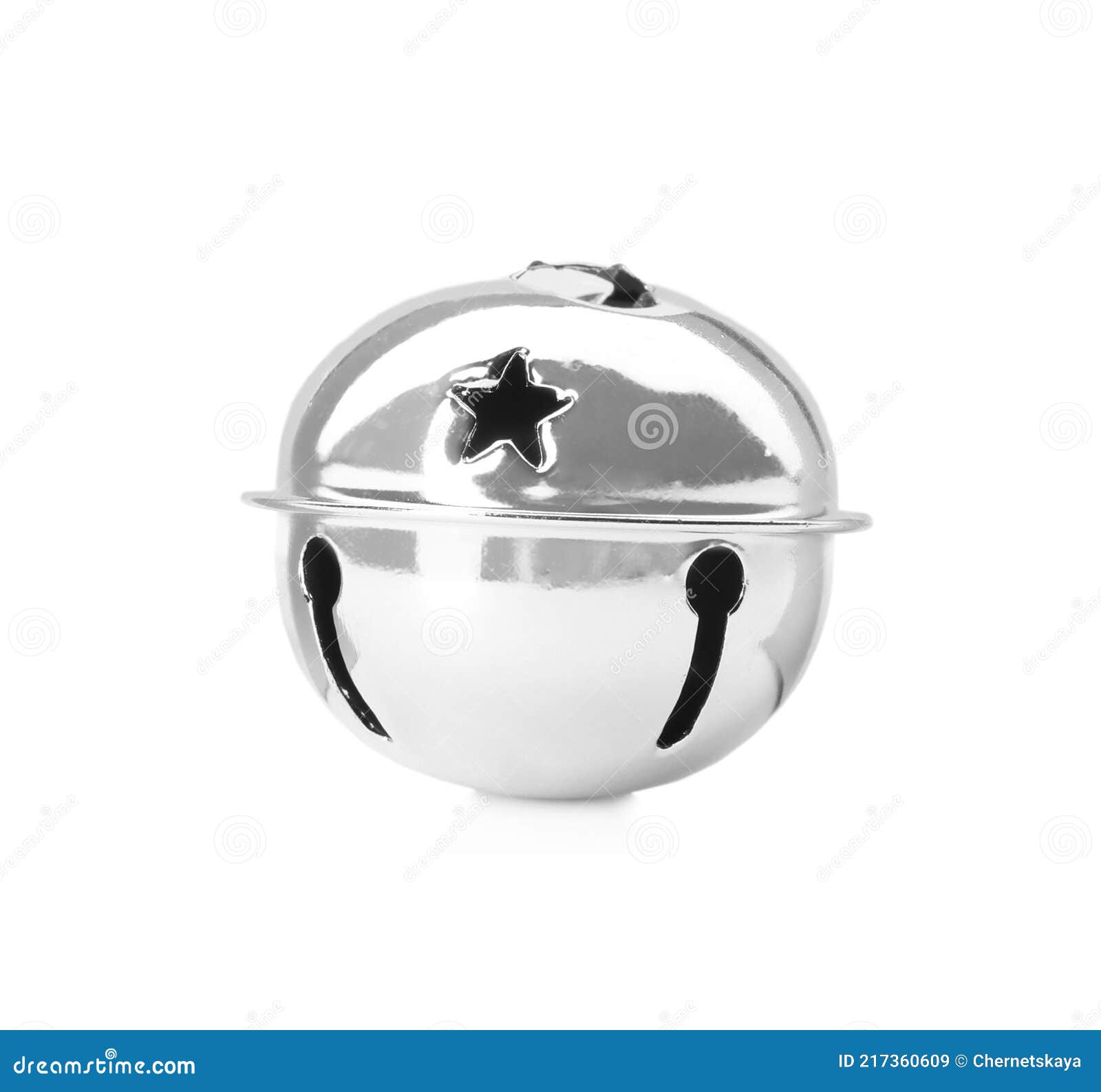 Shiny Silver Sleigh Bell Isolated on White Stock Image - Image of shiny ...