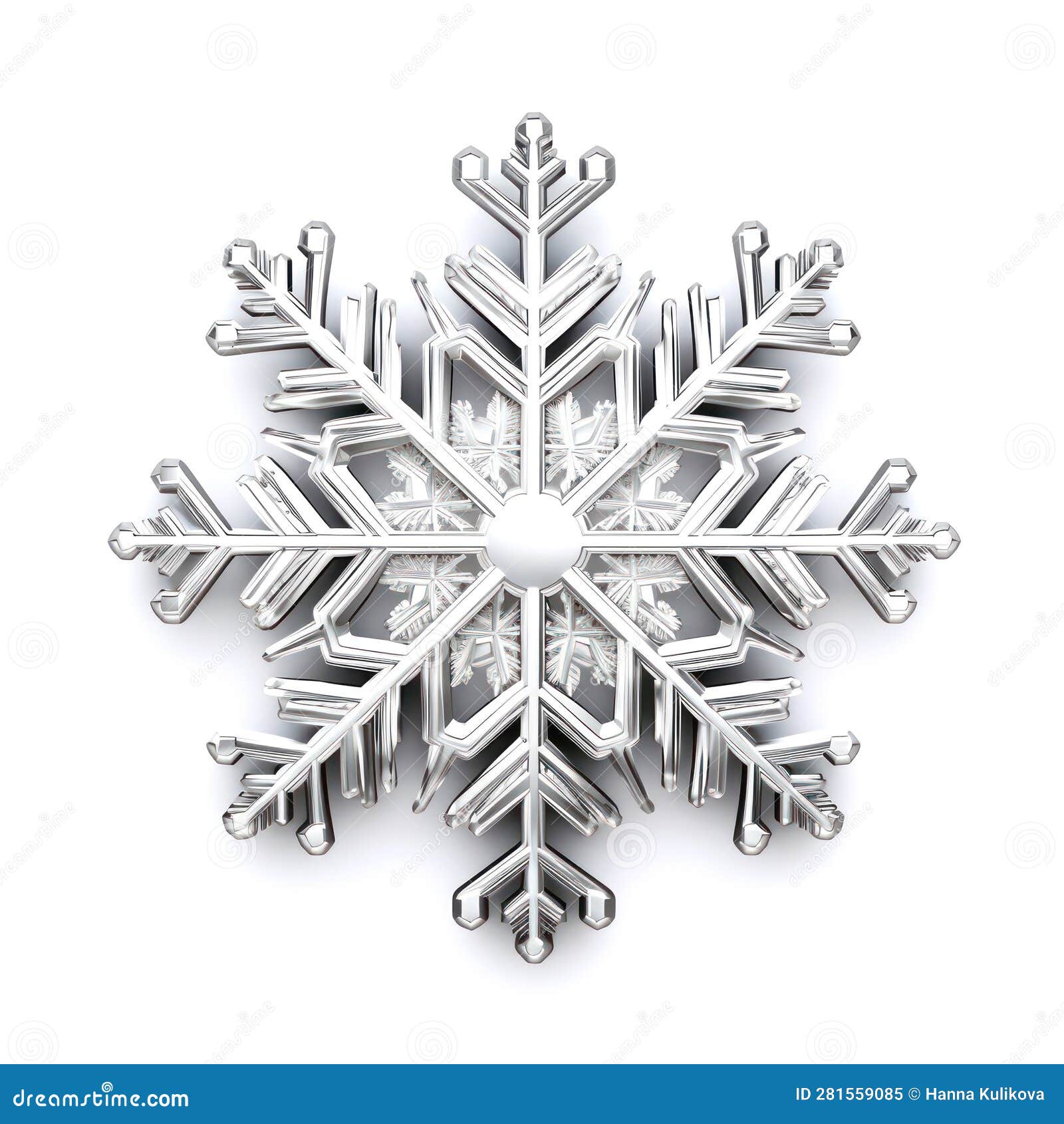 Shiny silver snowflake. stock illustration. Illustration of symbol ...