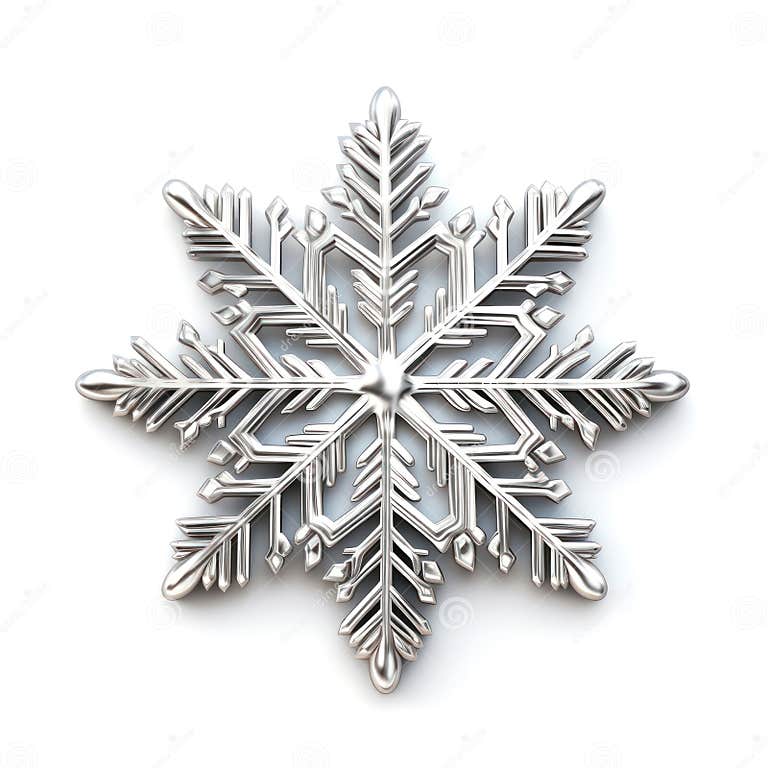 Shiny silver snowflake. stock illustration. Illustration of frost ...