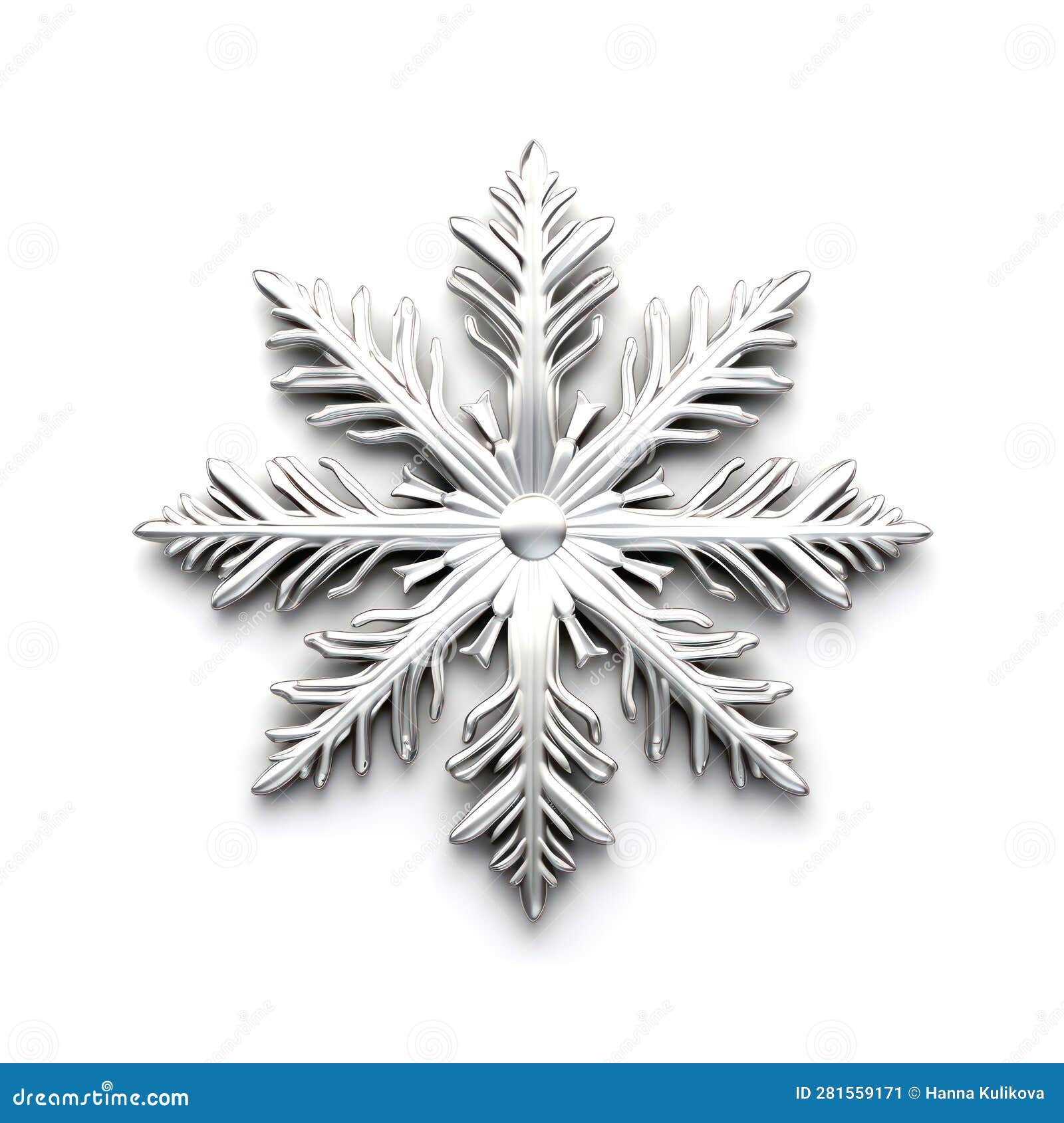 Shiny silver snowflake. stock illustration. Illustration of silver ...