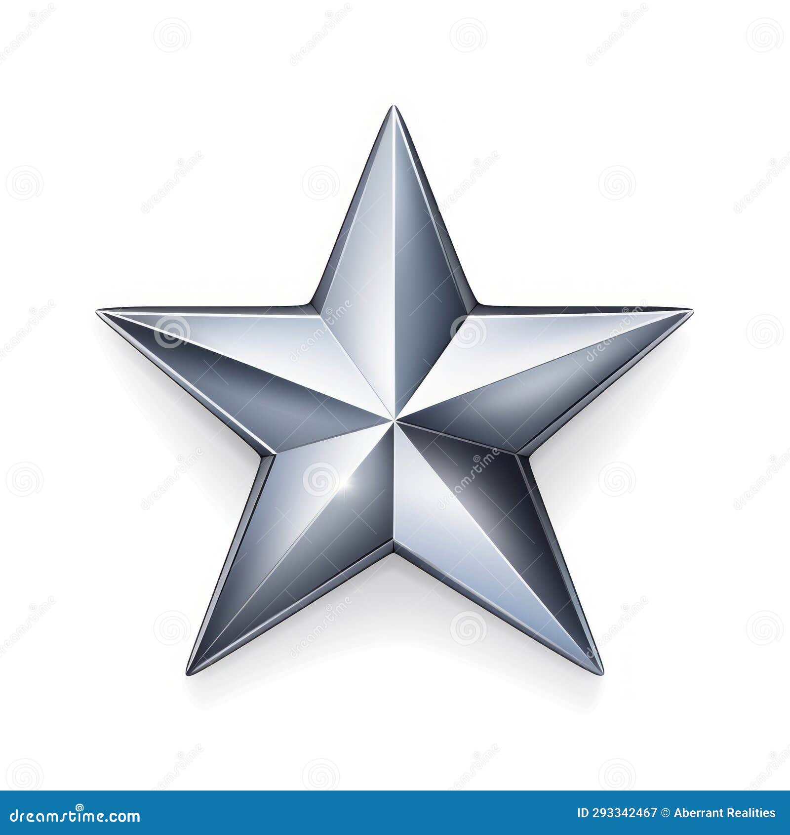 A Shiny Silver Star on a White Background Stock Illustration ...