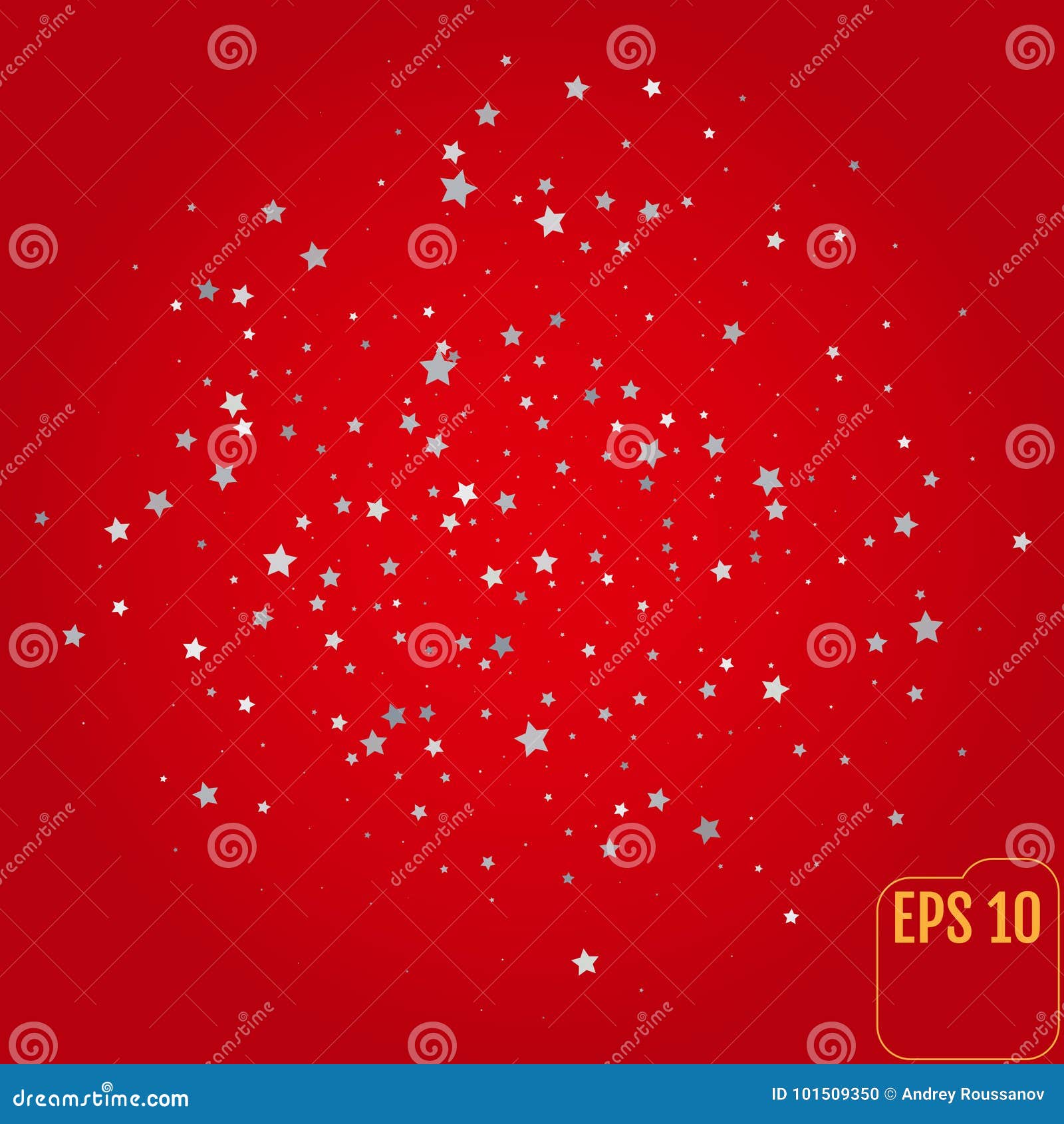 Shiny Silver Stars on Red Background Stock Vector - Illustration of ...