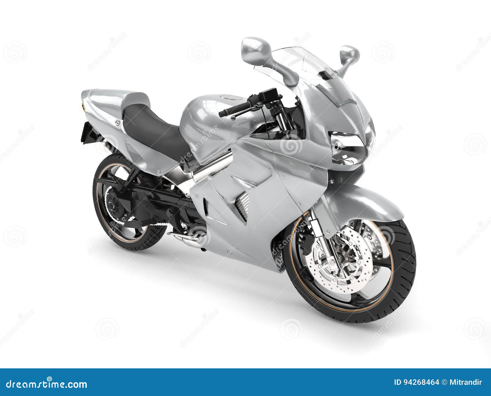Shiny Silver Super Motor Bike Stock Illustration - Illustration of ...