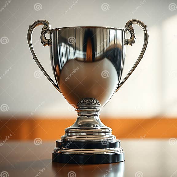 A Shiny Silver Trophy Cup Reflecting Soft Light Stock Illustration ...