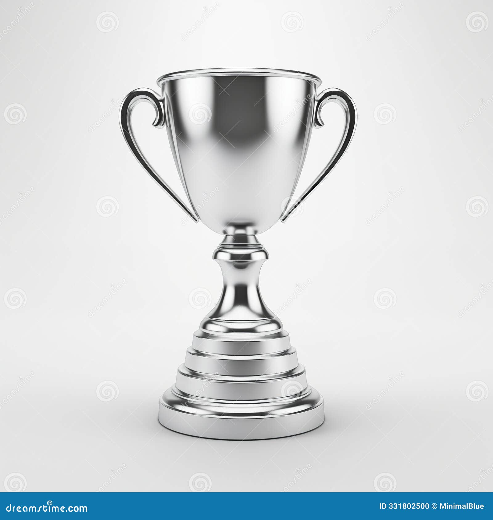 Shiny Silver Trophy Isolated on White Background Stock Illustration ...