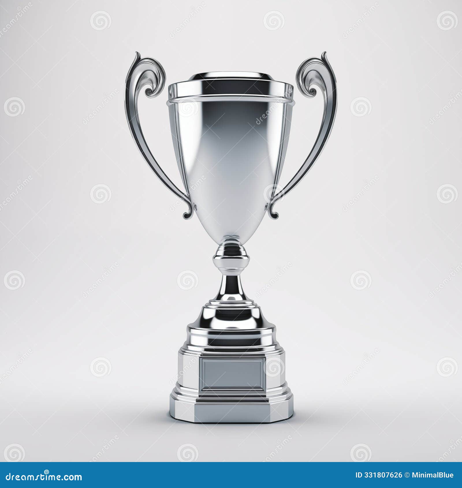 Shiny Silver Trophy on a White Background Stock Illustration ...