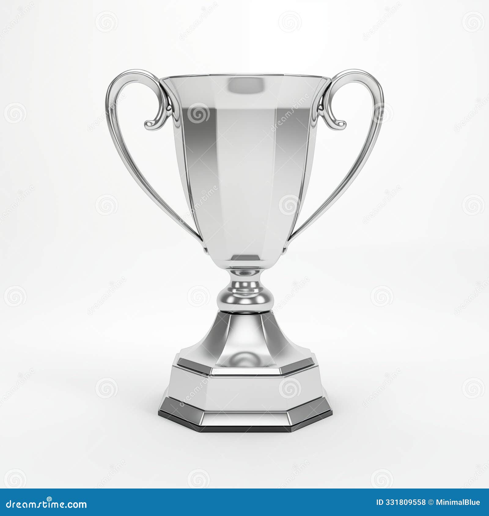 Shiny Silver Trophy on White Background with Shadowplaintext Stock ...