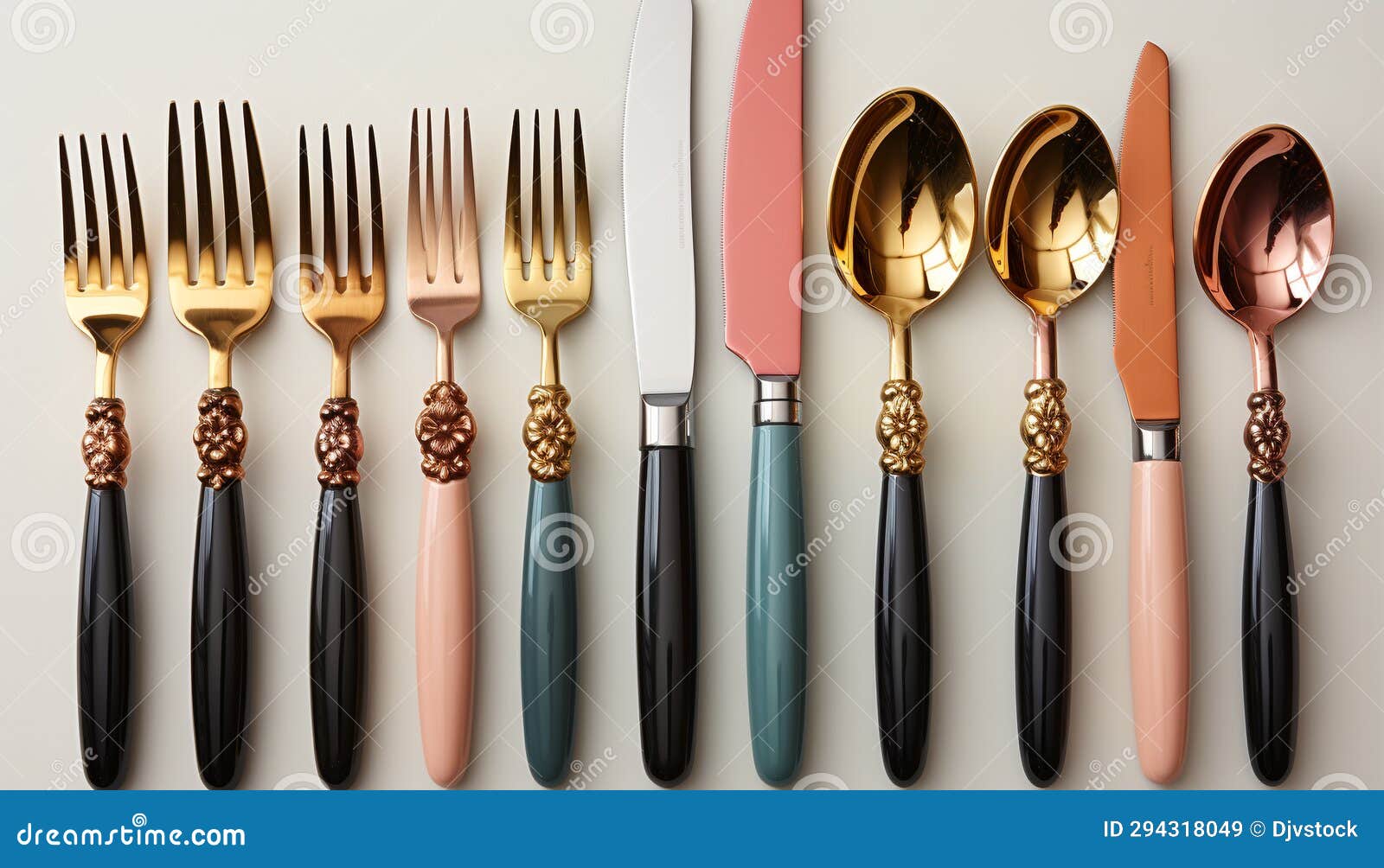 Shiny Silverware Collection on White Background, Metallic Utensils for ...