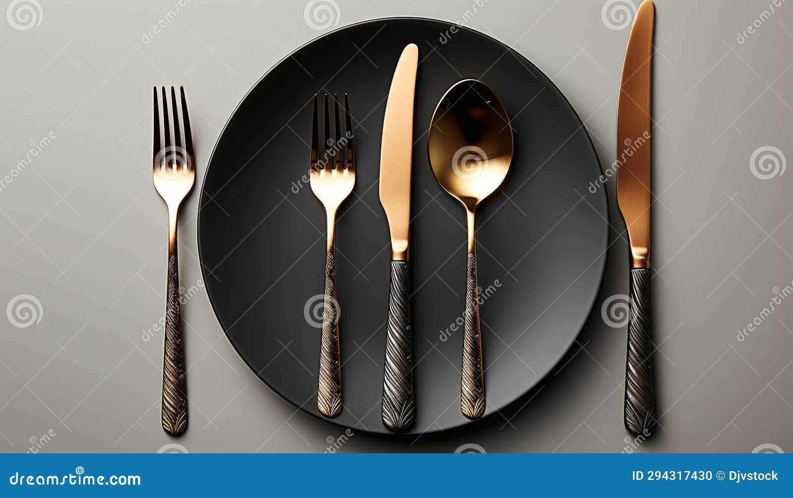 Shiny Silverware Set on Table, Elegant Dining Decoration Generated by ...