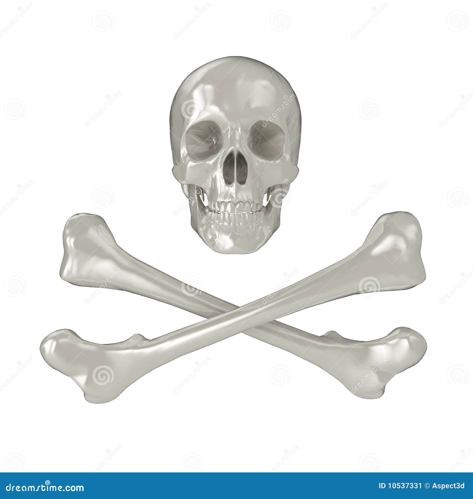 Shiny skull and crossbones stock illustration. Illustration of biology ...