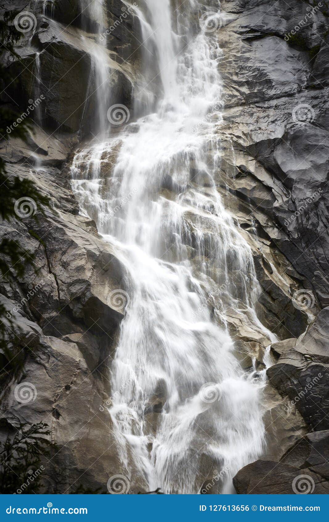 Shiny Slow Flowing White Waterfall Cascade Stock Photo - Image of ...