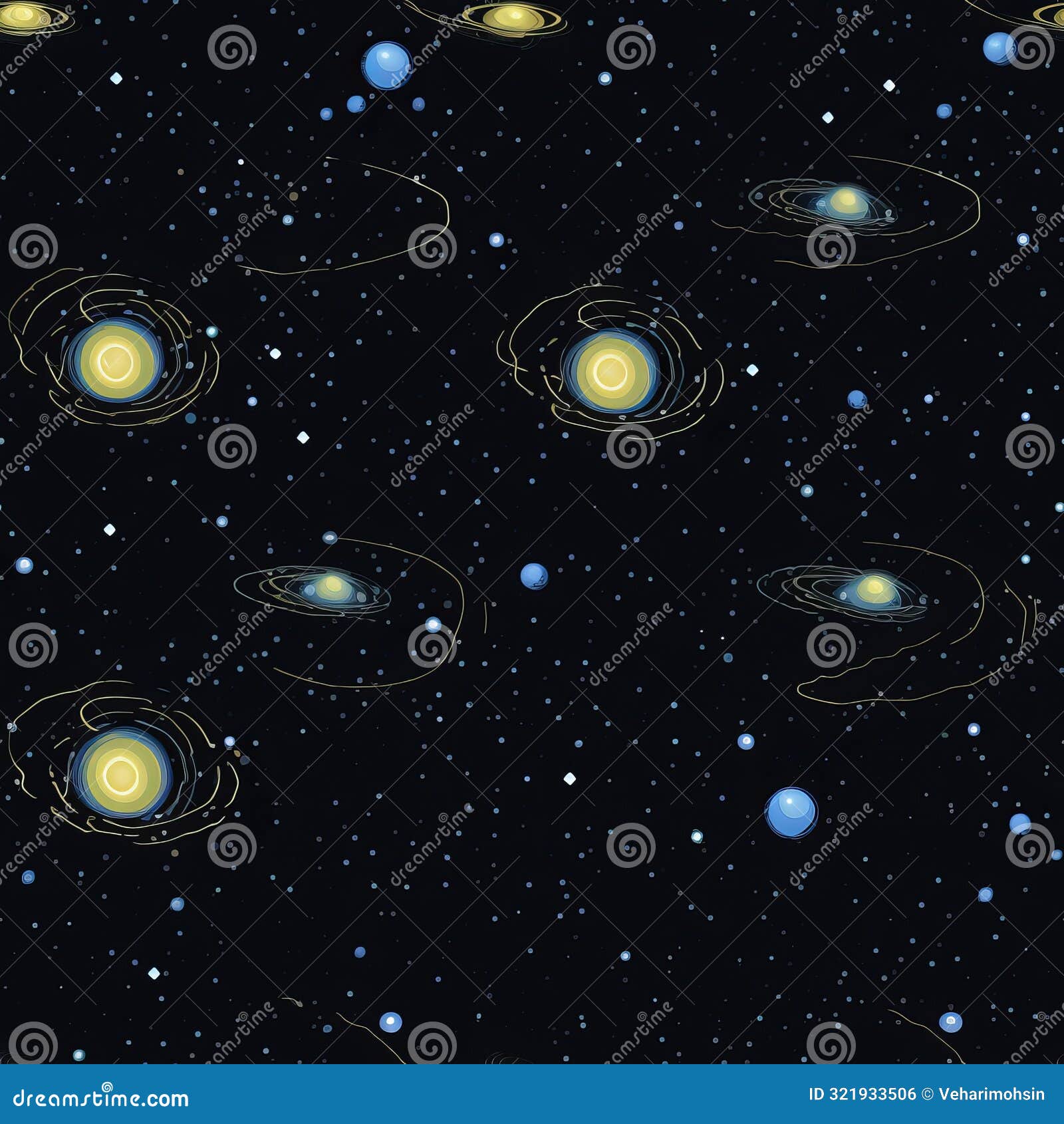 Shiny Space Galaxy Constellation Seamless Pattern. Stock Illustration ...