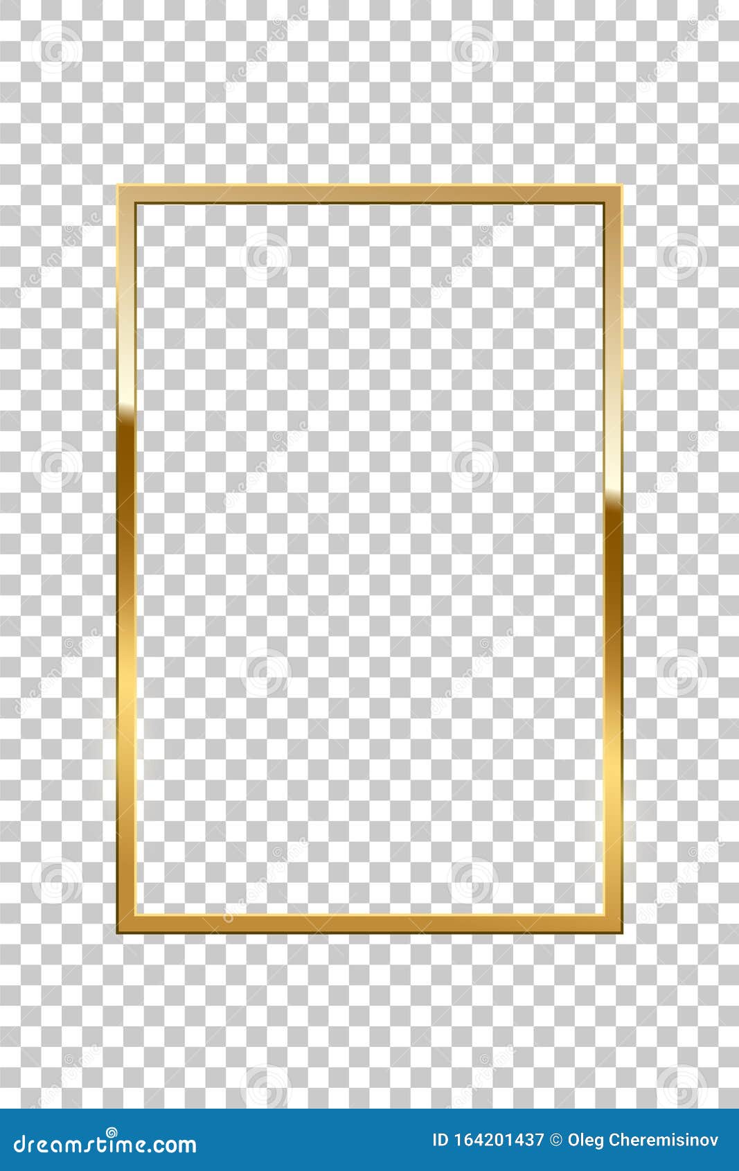 Shiny Sparkling Golden Rectangle on Transparent Background Vector ...