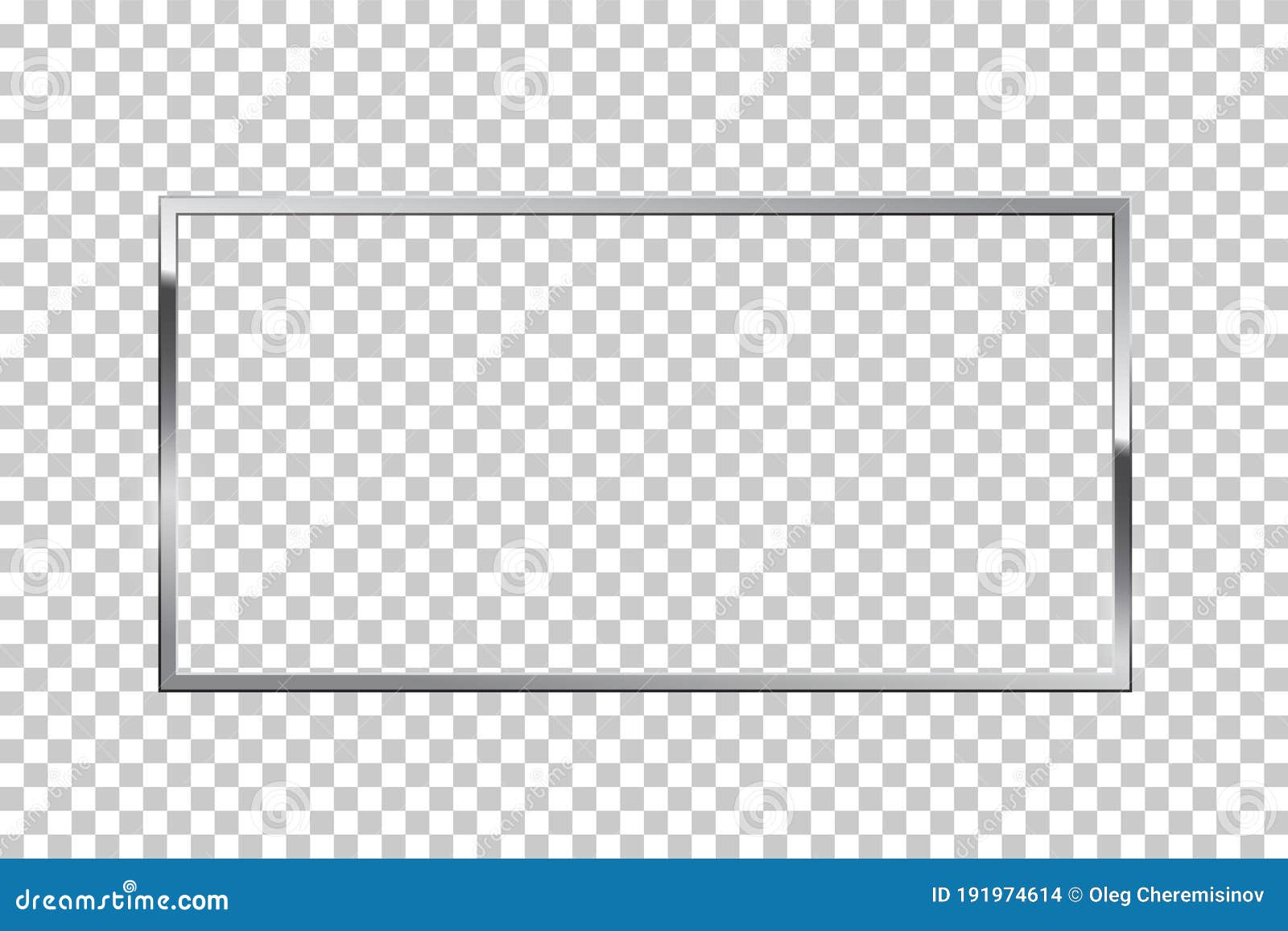 Silver Rectangle Frame With Glitter, Sparkles And Flares Cartoon Vector ...