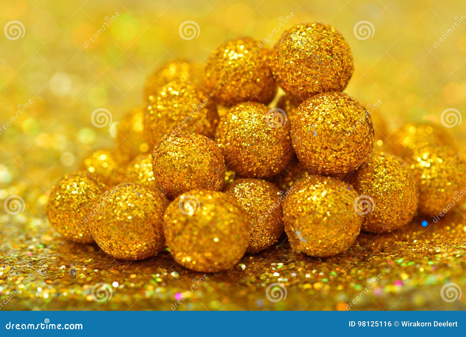 Shiny Sphere Made of Golden Glitters with Sparkles and Glares Stock ...