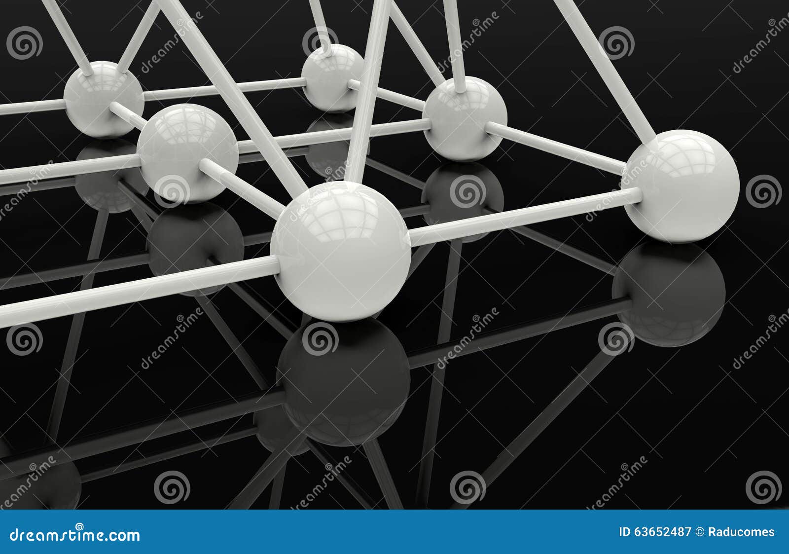 Shiny Spheres Connected in a Network Stock Illustration - Illustration ...