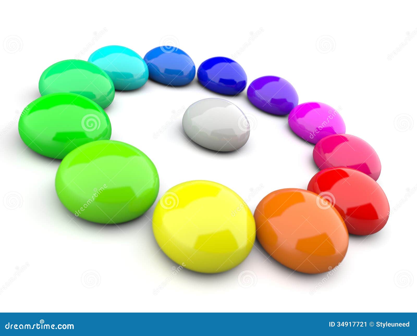Shiny Spheres in Rainbow Colors Stock Illustration - Illustration of ...