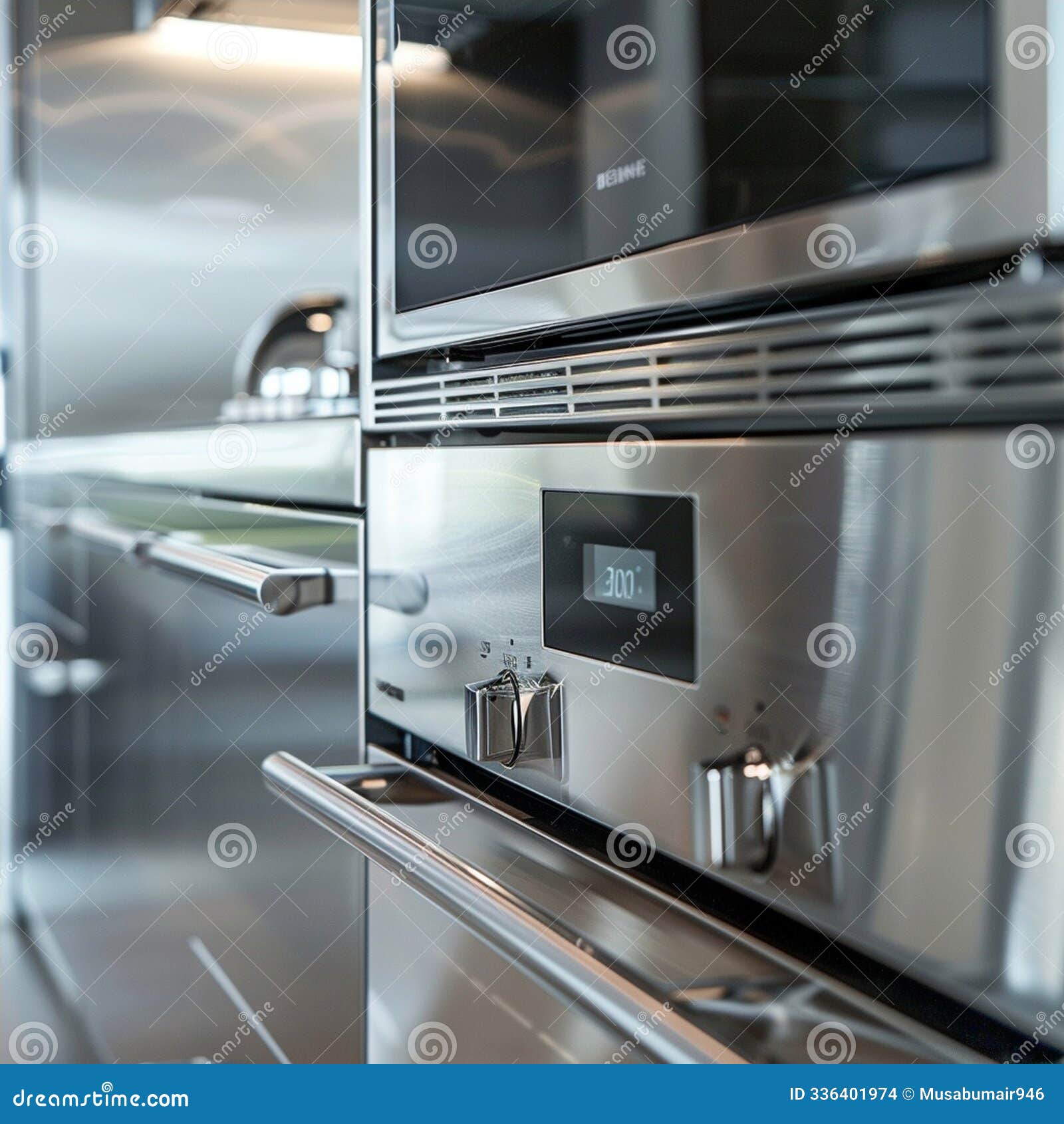 Shiny, Spotless Stainless Steel Kitchen Appliances Ready for Use Stock ...