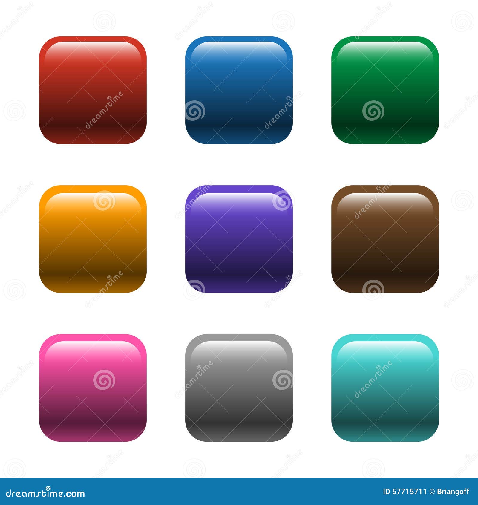 Shiny Square Color Buttons Vector Stock Vector - Illustration of green ...