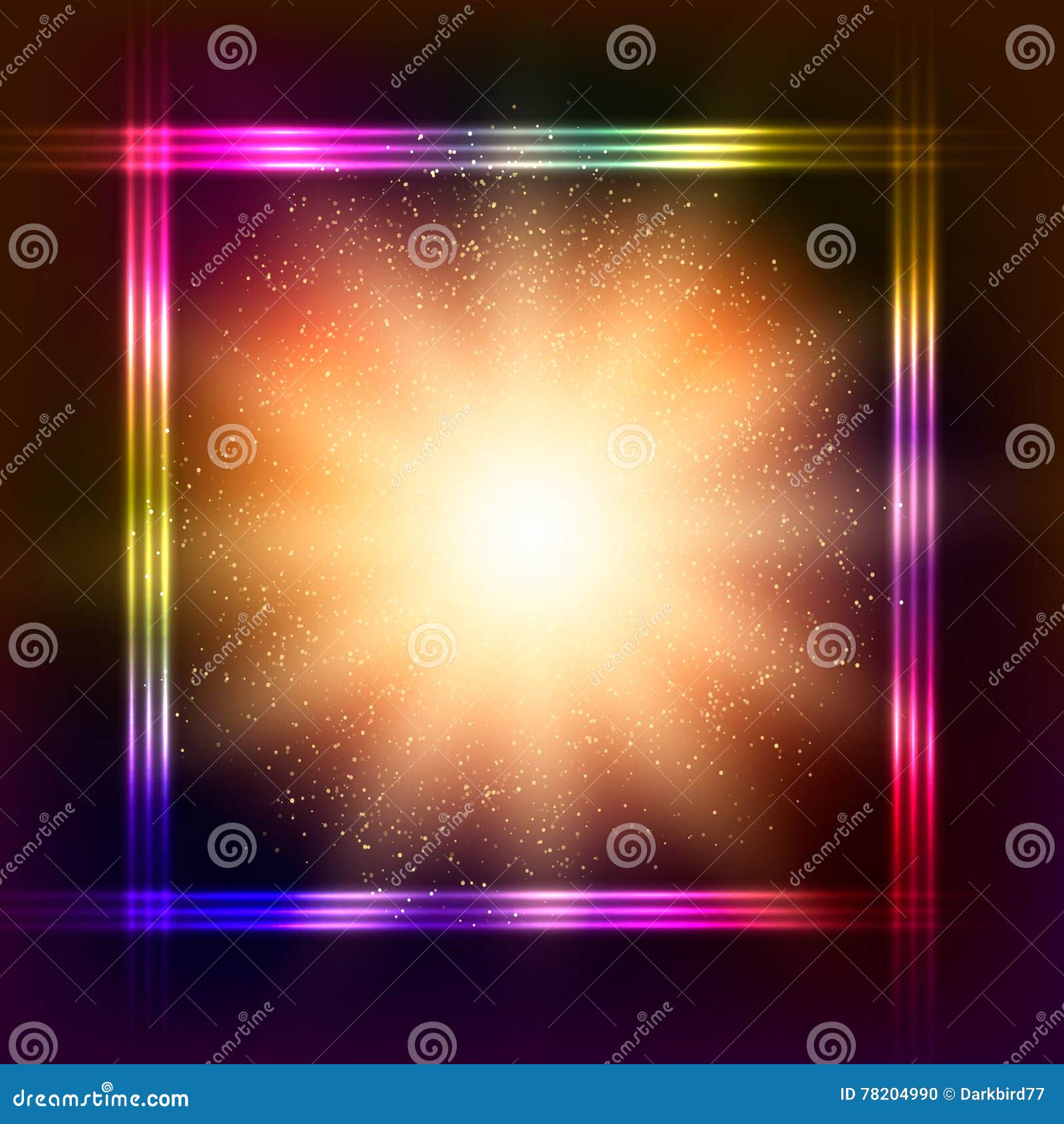 Shiny Square Frame Retro Background Stock Illustration - Illustration ...