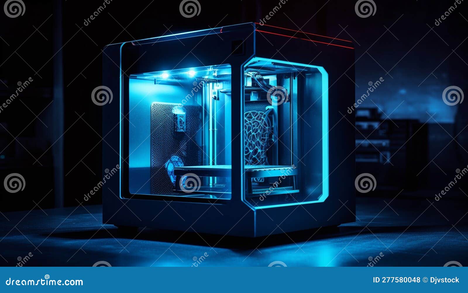 Shiny Stainless Steel Robot Works Inside Dark Manufacturing Workshop ...