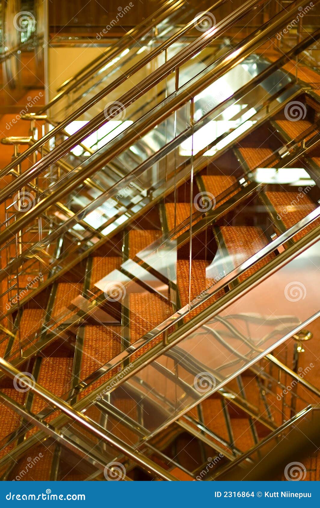 Shiny Stairway on Cruise Ship Stock Photo - Image of ship, reflections ...