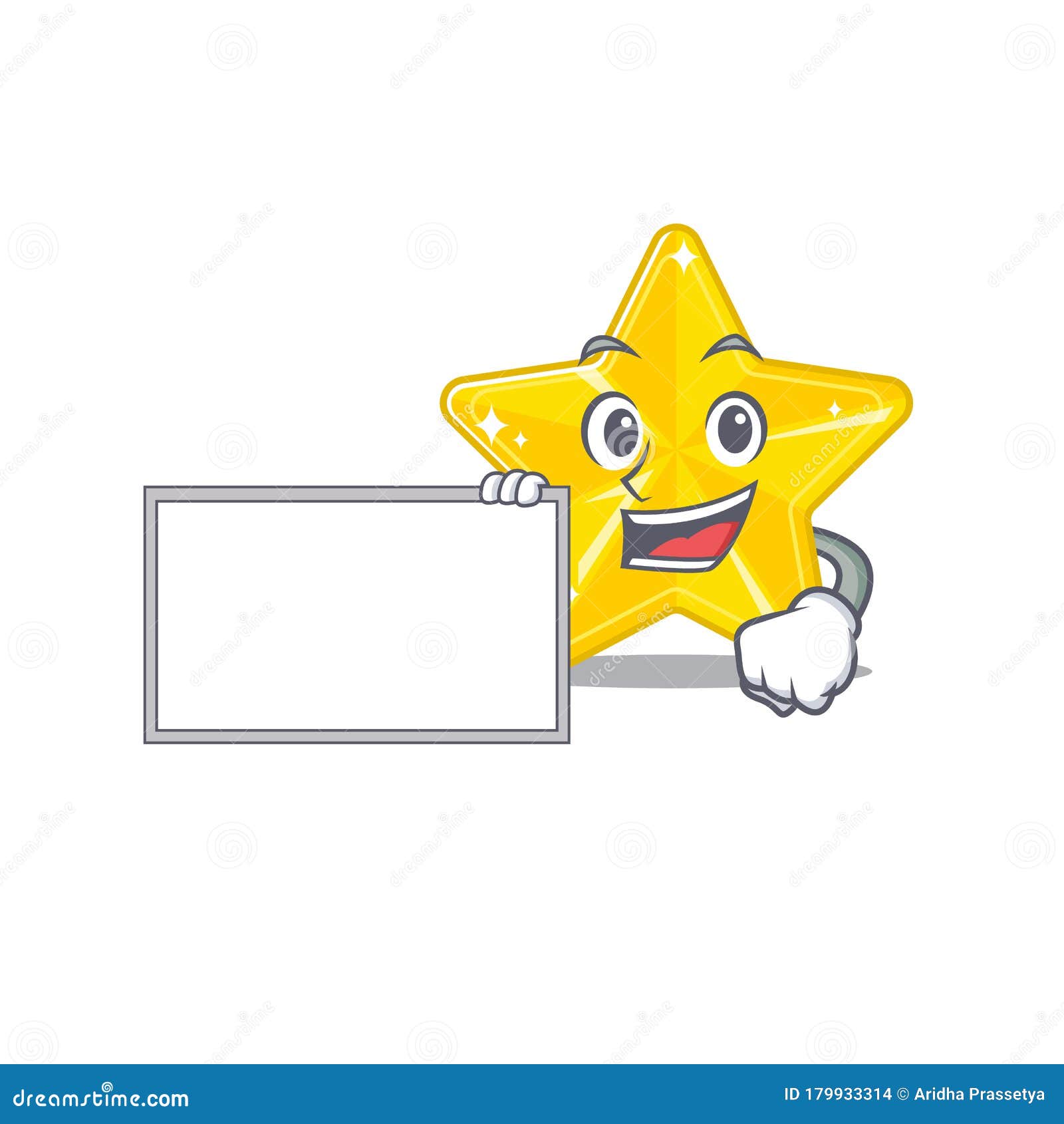 Shiny Star Cartoon Character Design Style with Board Stock Vector ...