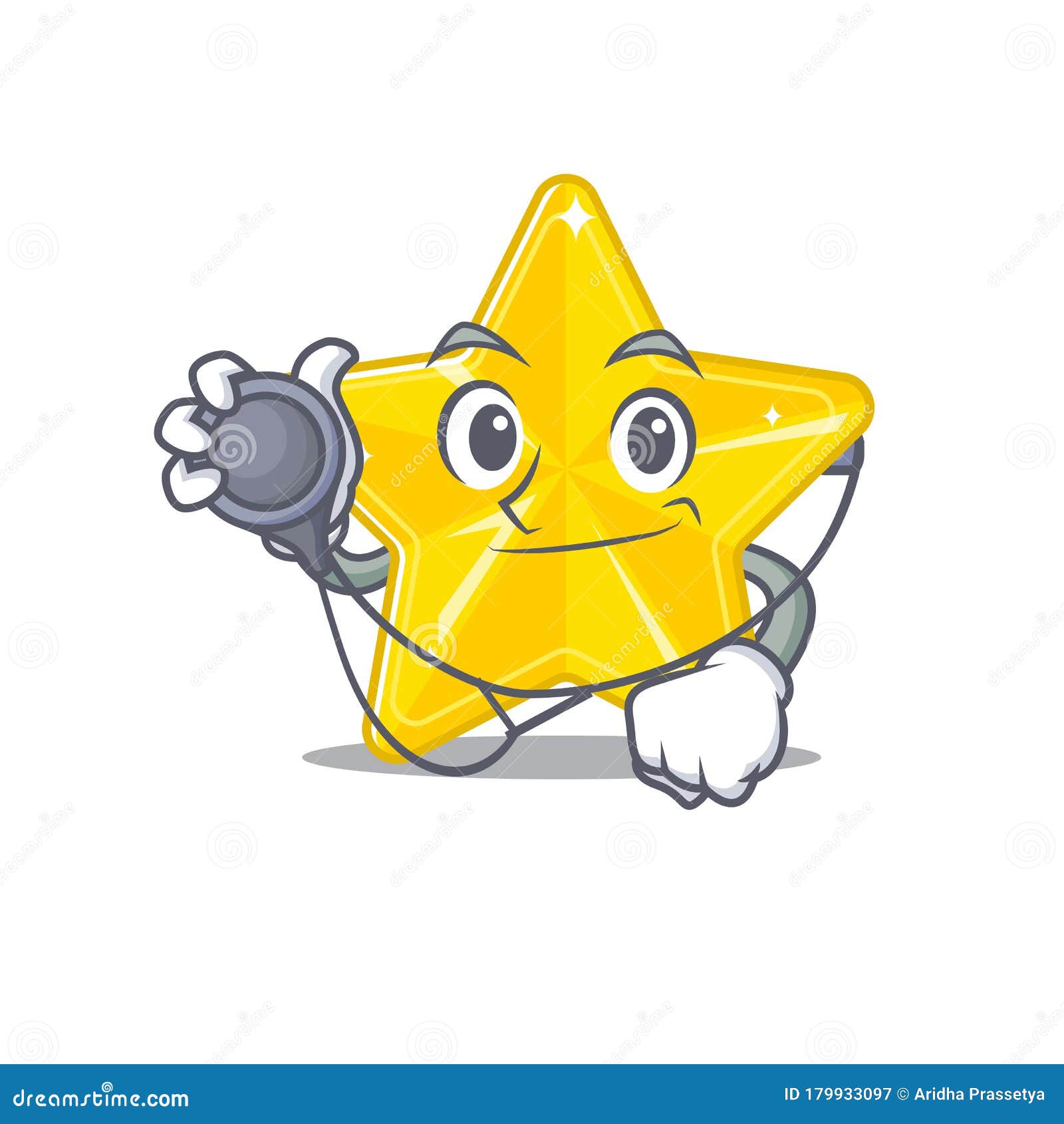 Shiny Star in Doctor Cartoon Character with Tools Stock Vector ...