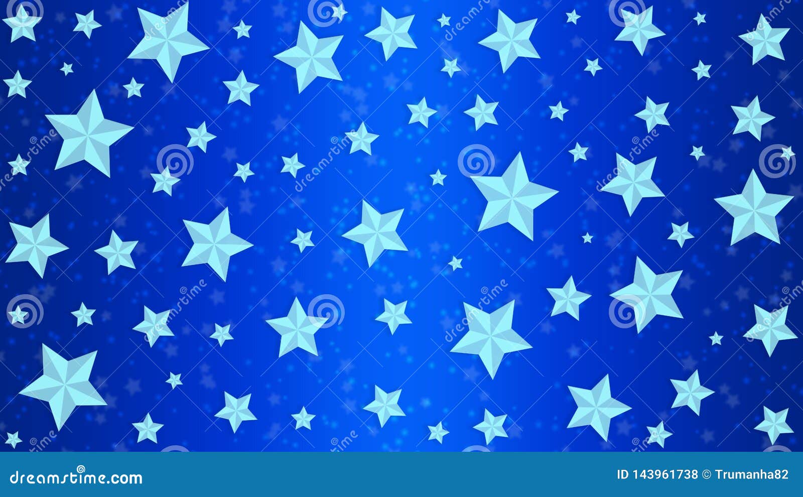 Shiny Stars in Blue Background Stock Illustration - Illustration of ...