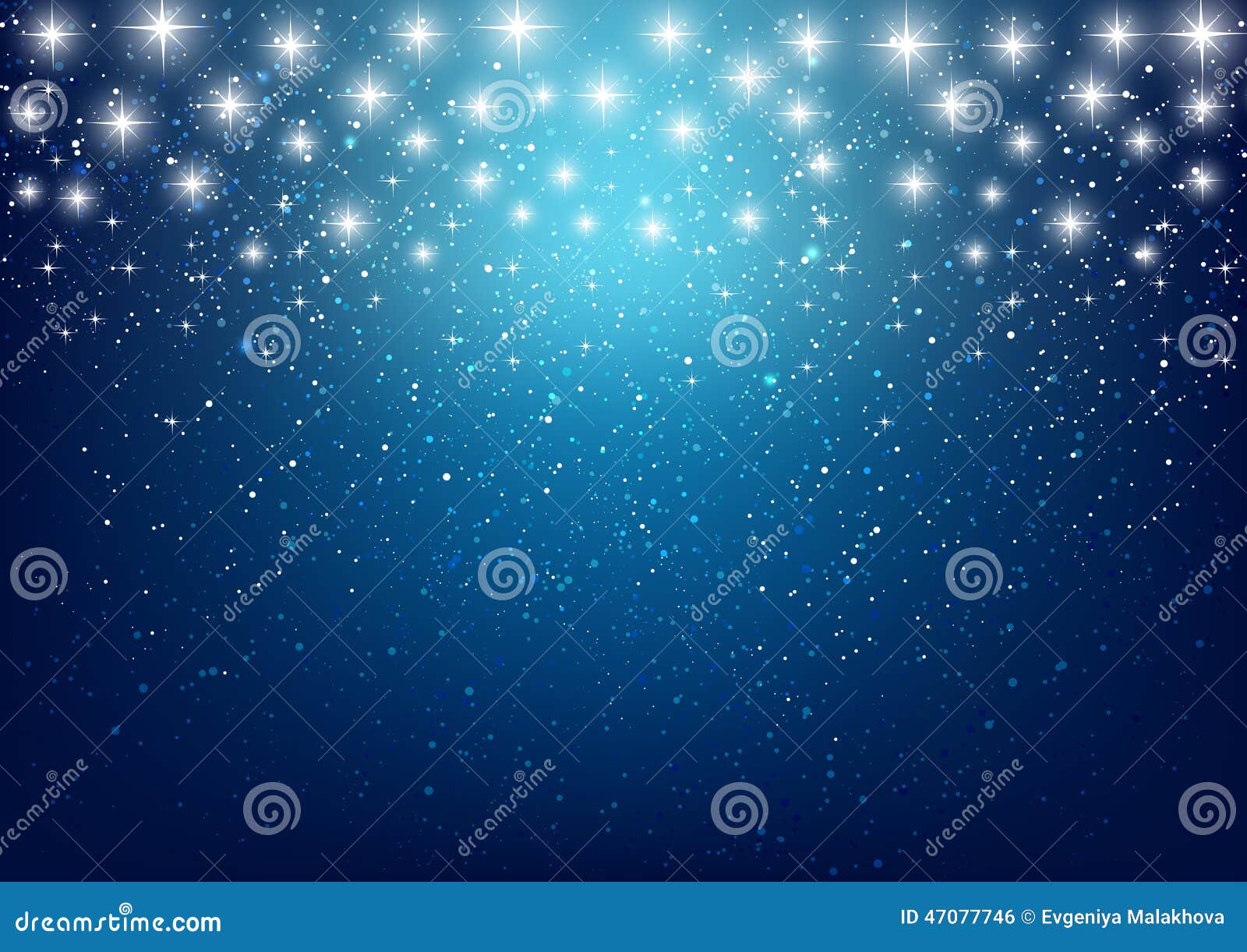 Shiny Stars on Blue Background Stock Vector - Illustration of merry ...